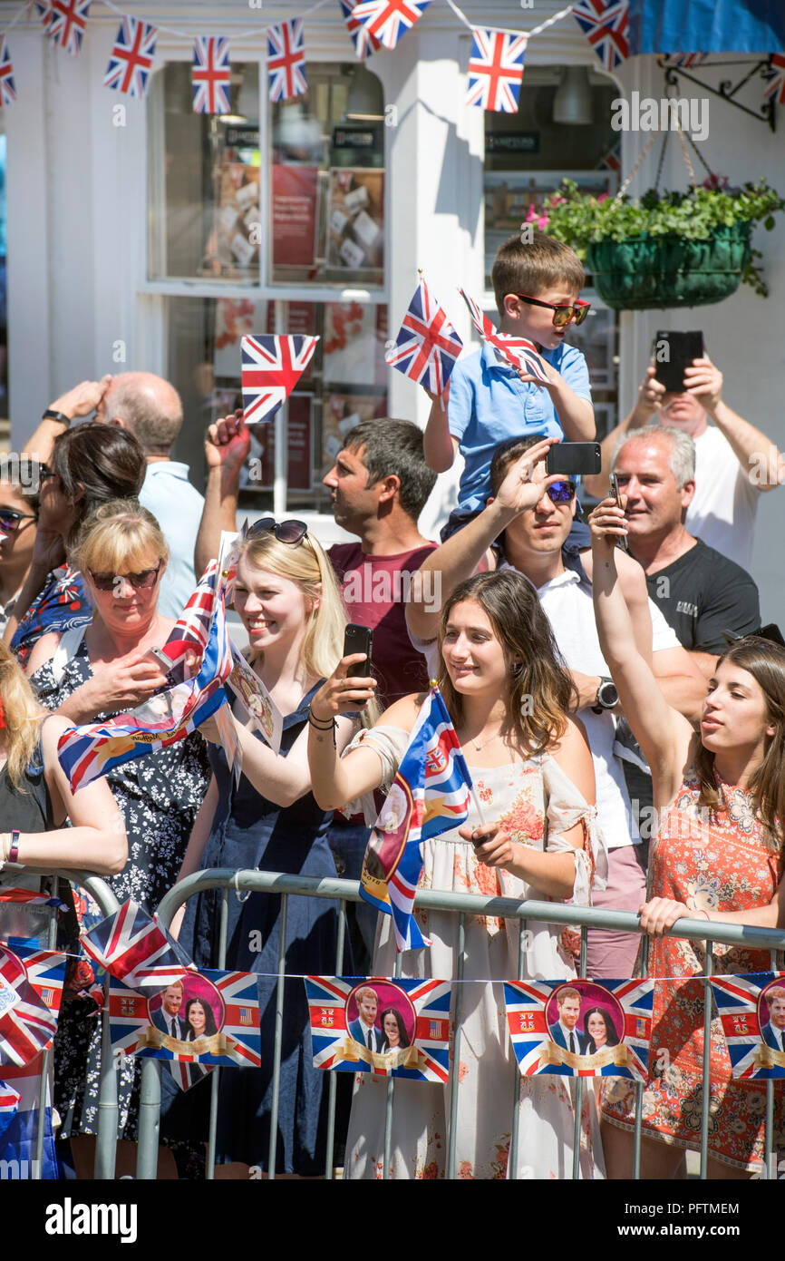 Royal fans in Windsor on the day of the wedding of Prince Harry ...