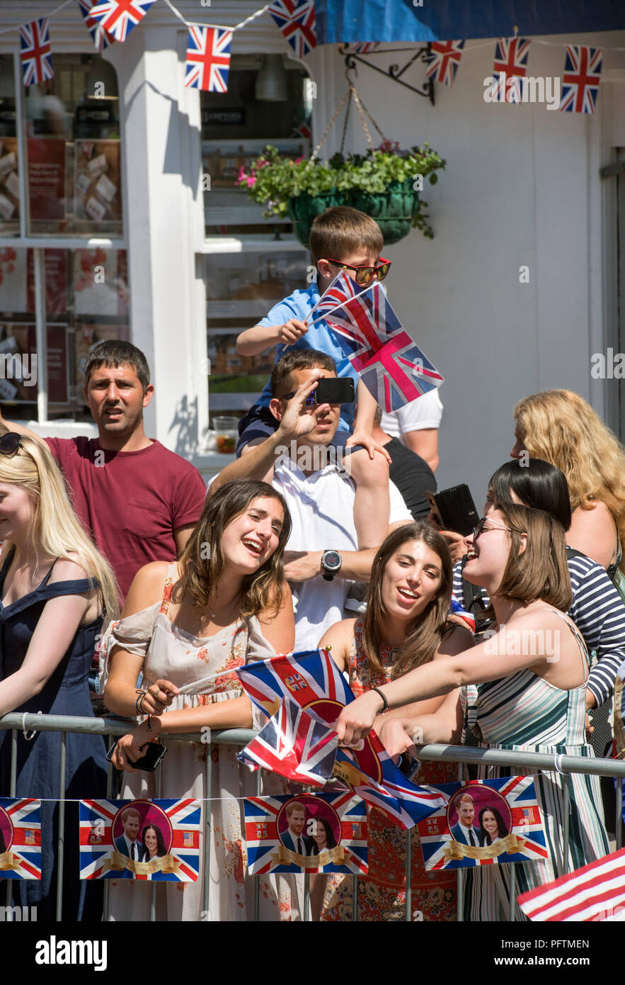 Royal fans in Windsor on the day of the wedding of Prince Harry ...