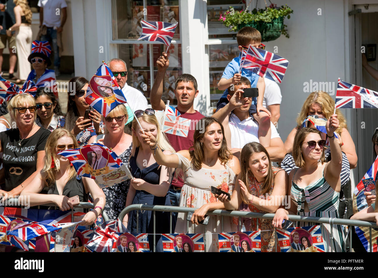 Royal fans in Windsor on the day of the wedding of Prince Harry ...