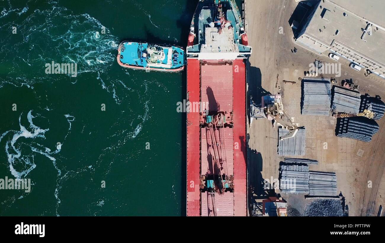 aerial view of terminal in port Stock Photo - Alamy