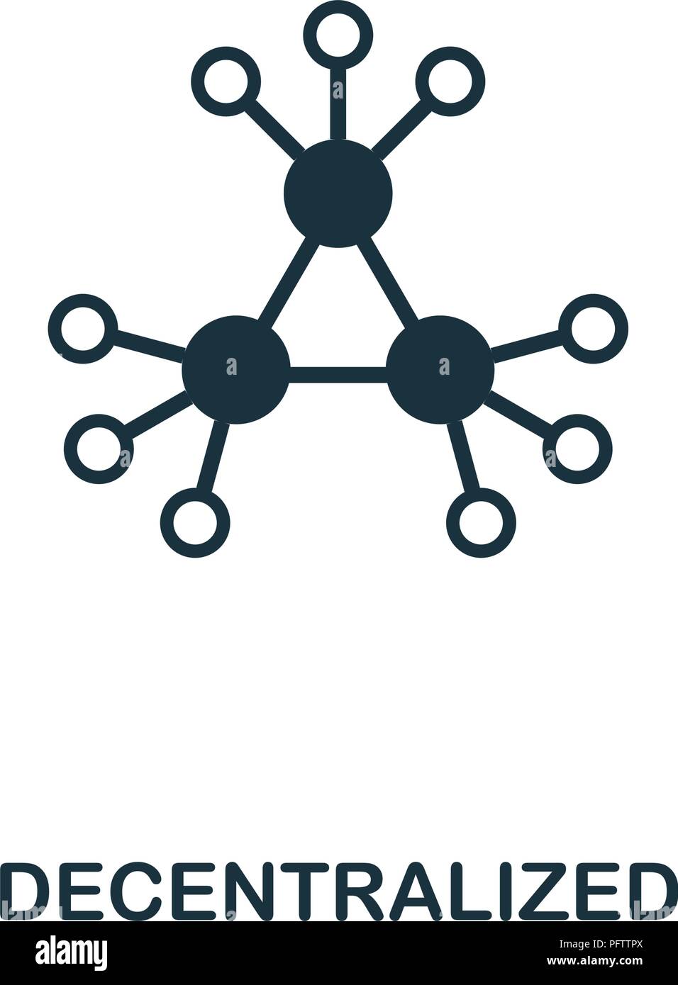 Decentralized icon. Monochrome style design from crypto currency ...