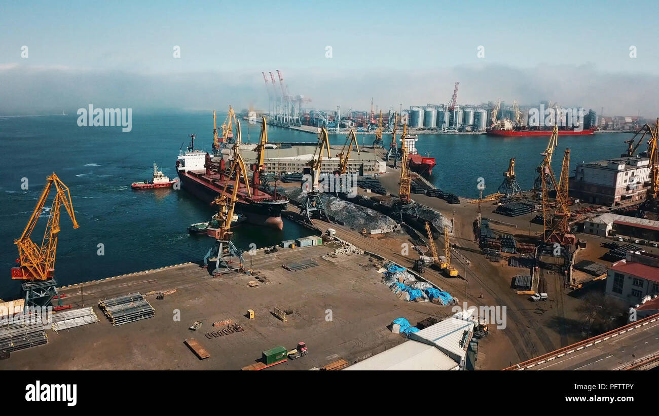 aerial view of terminal in port Stock Photo - Alamy