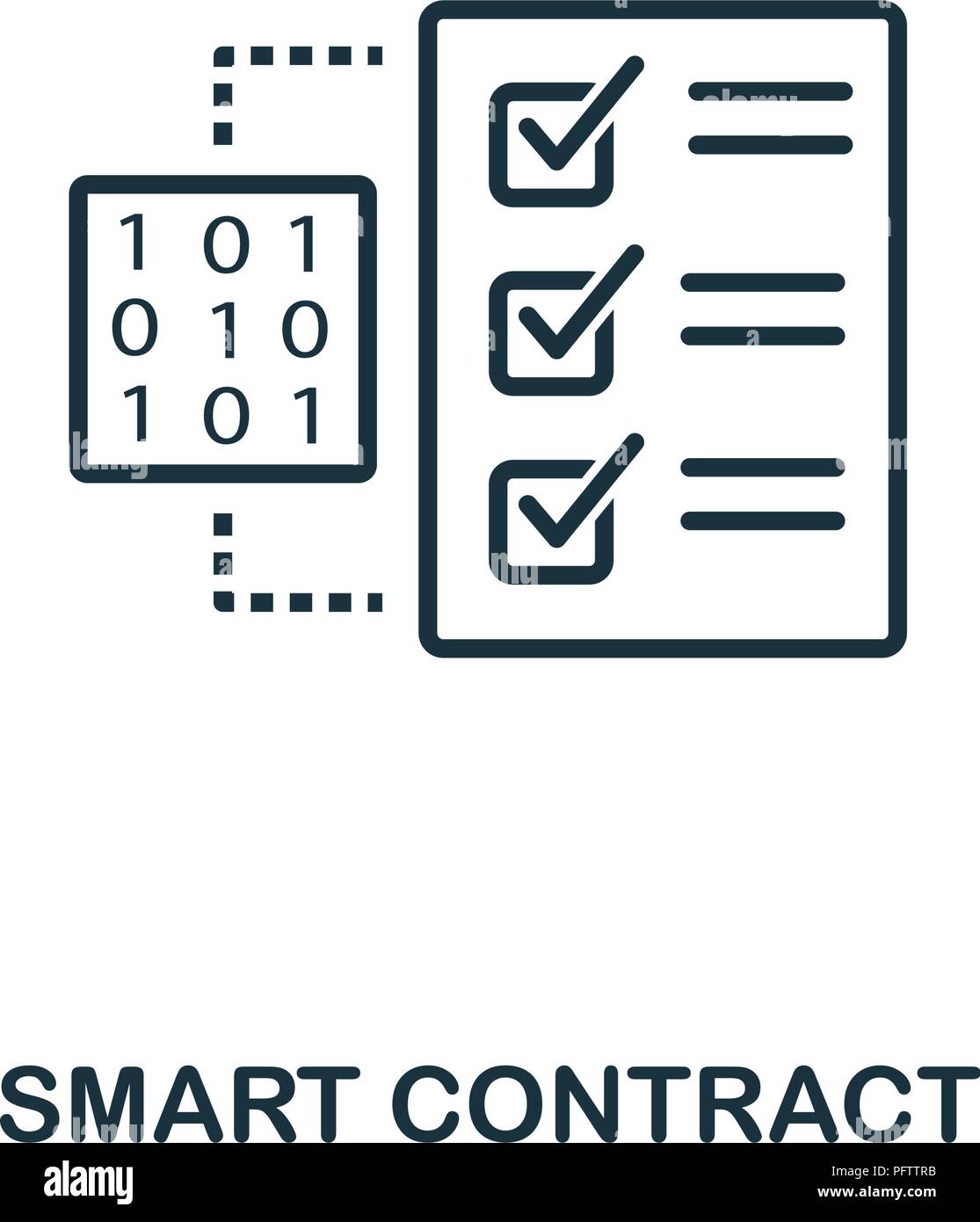 Smart Contract icon. Monochrome style design from crypto currency ...
