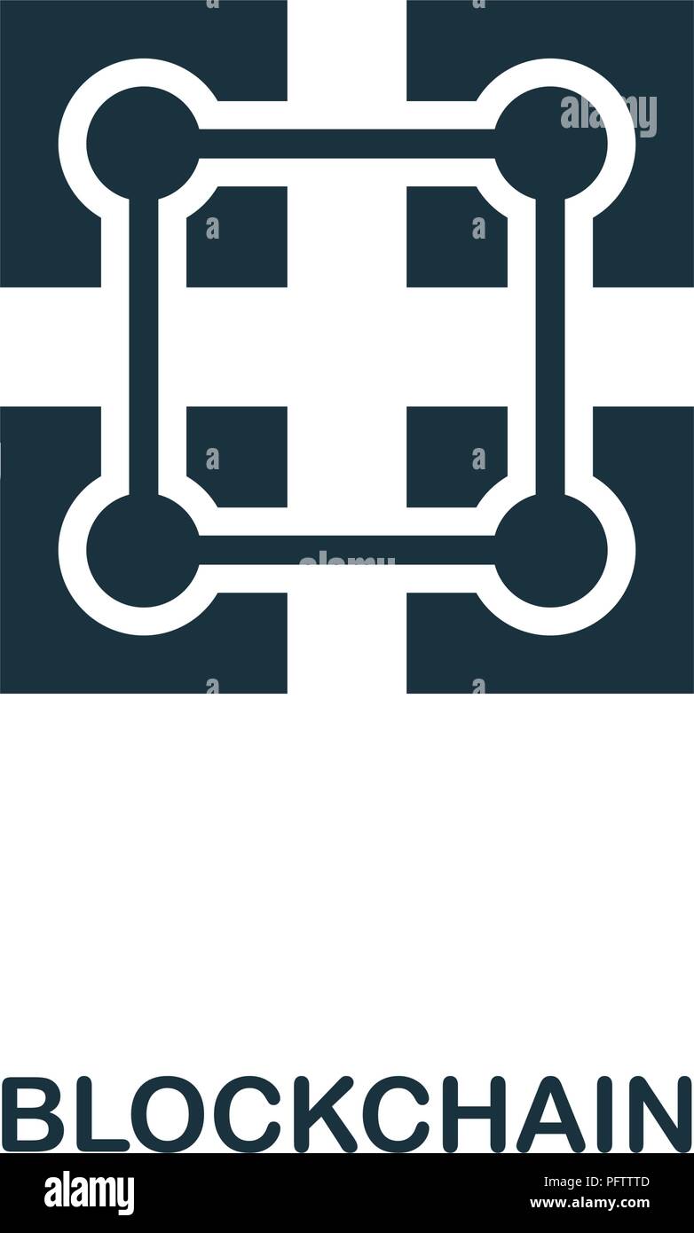 Blockchain Icon Monochrome Style Design From Crypto Currency Collection Ui Pixel Perfect