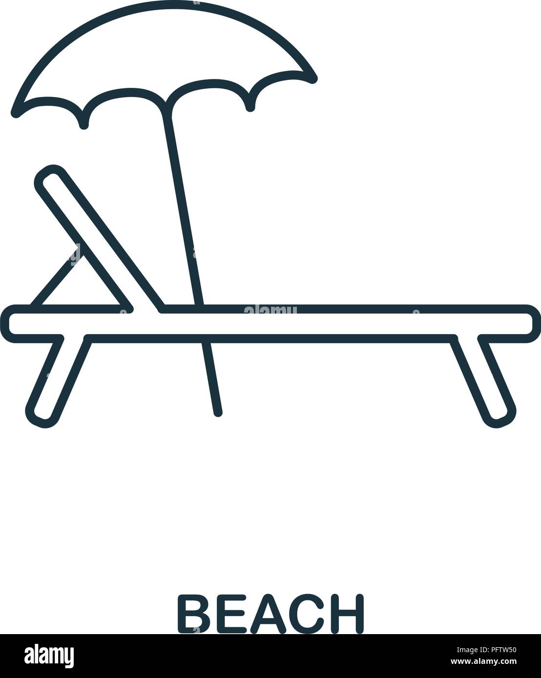 Sunbed creative icon. Simple element illustration. Sunbed icon symbol ...