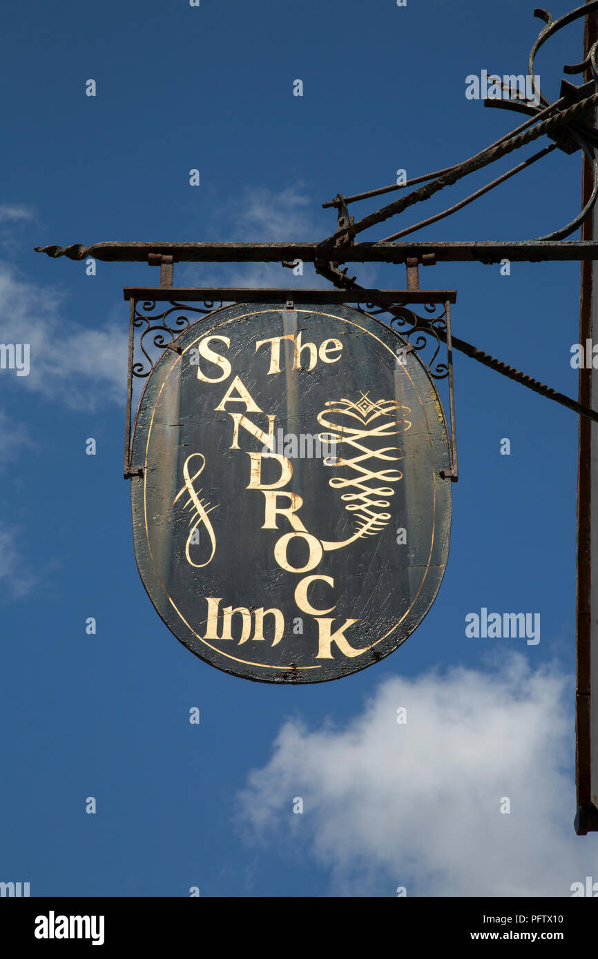 Sandrock Inn Pub Sign, Ditchling, East Sussex, England, UK Stock Photo ...