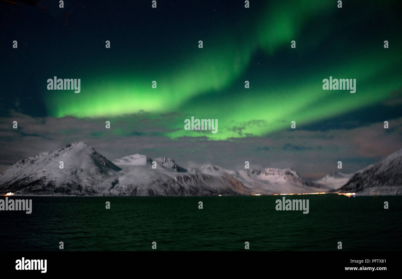 See the Northern lights on a norwegian fjord cruise Stock Photo - Alamy