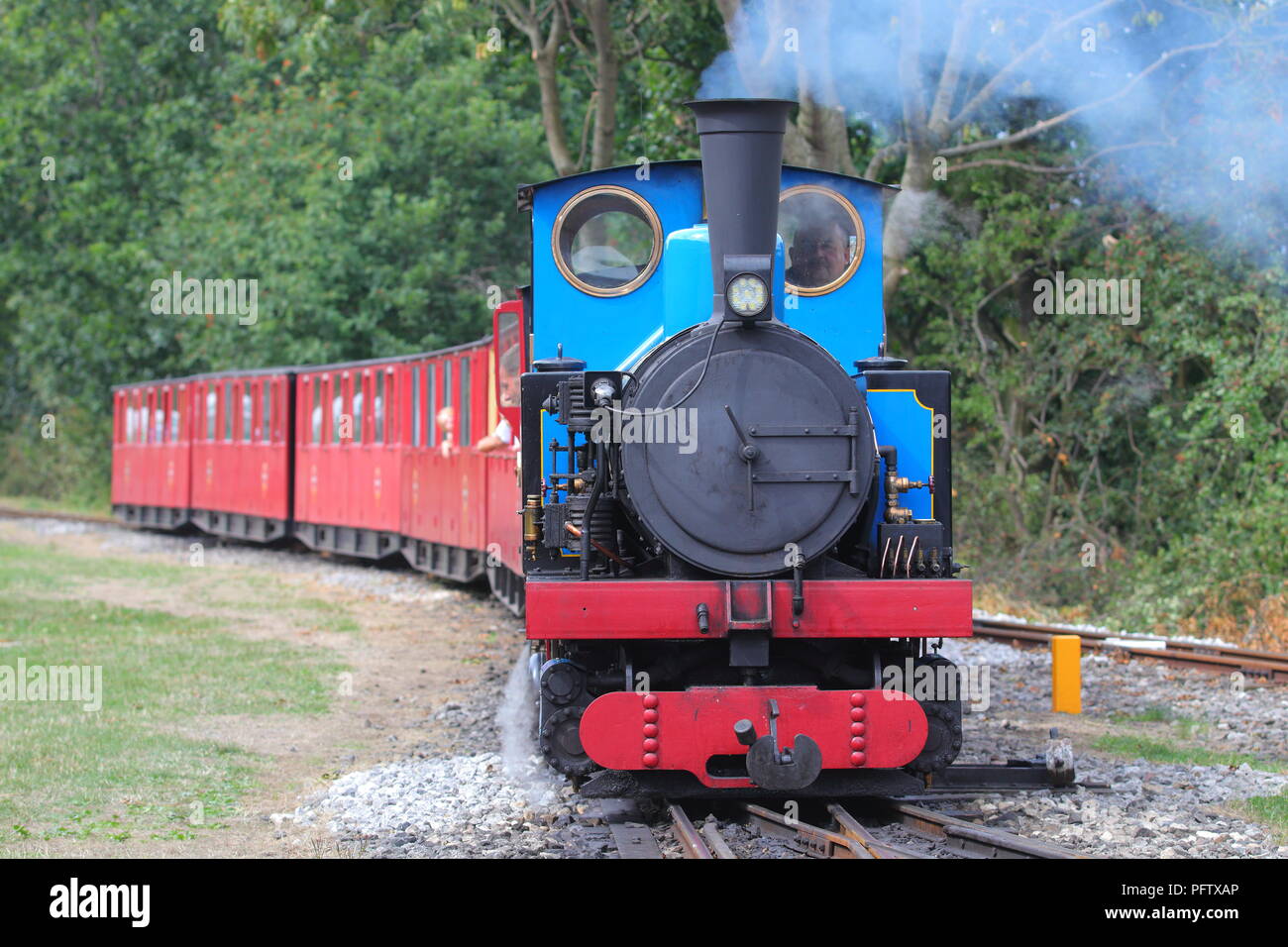 A Blue Steam Train on Kirklees Light Railway at Clayton West, in West ...