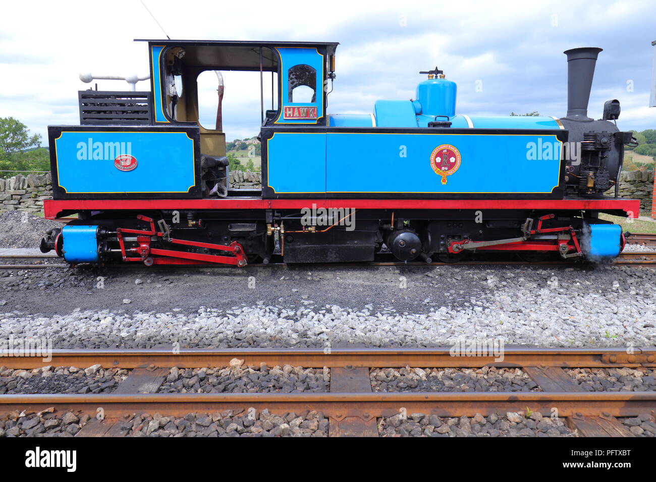 A Blue Steam Train on Kirklees Light Railway at Clayton West, in West ...