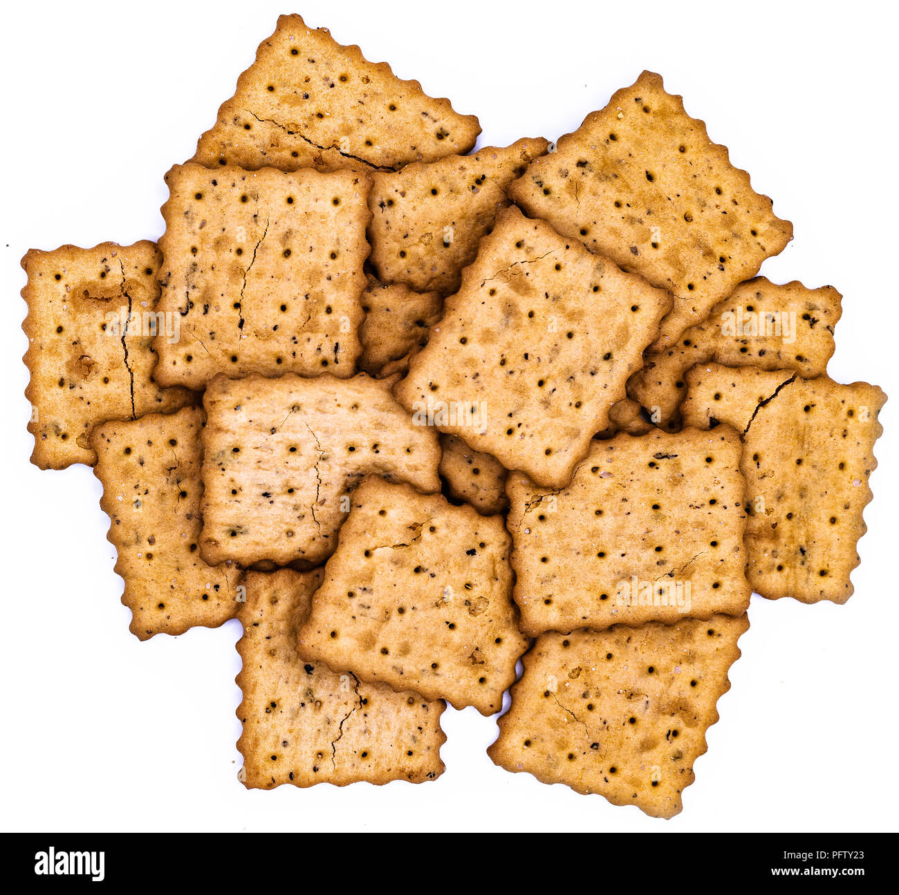 Tasty cracker biscuit isolated on white background Stock Photo - Alamy