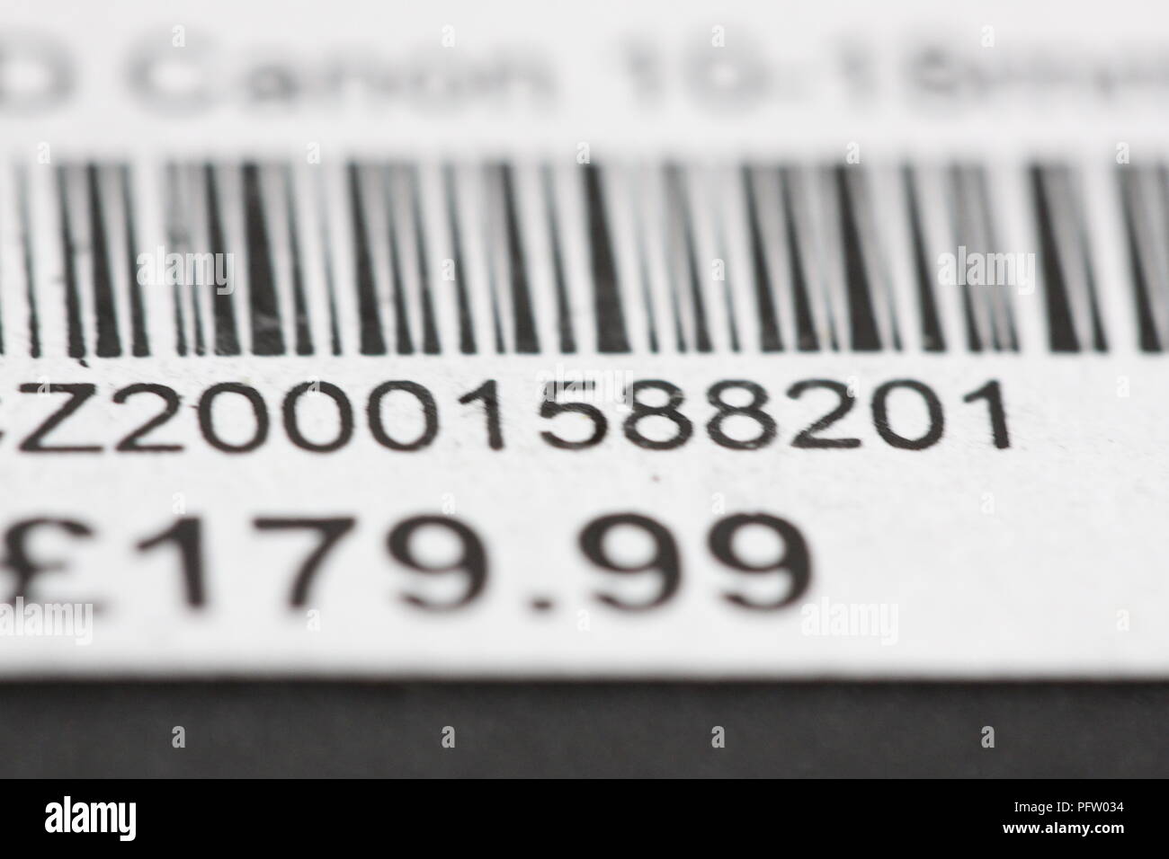 Close up of barcode with Canon Stock Photo - Alamy
