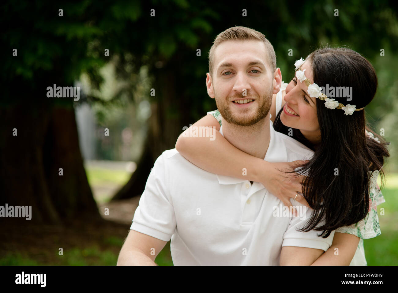 Young couple showing affection Stock Photo - Alamy