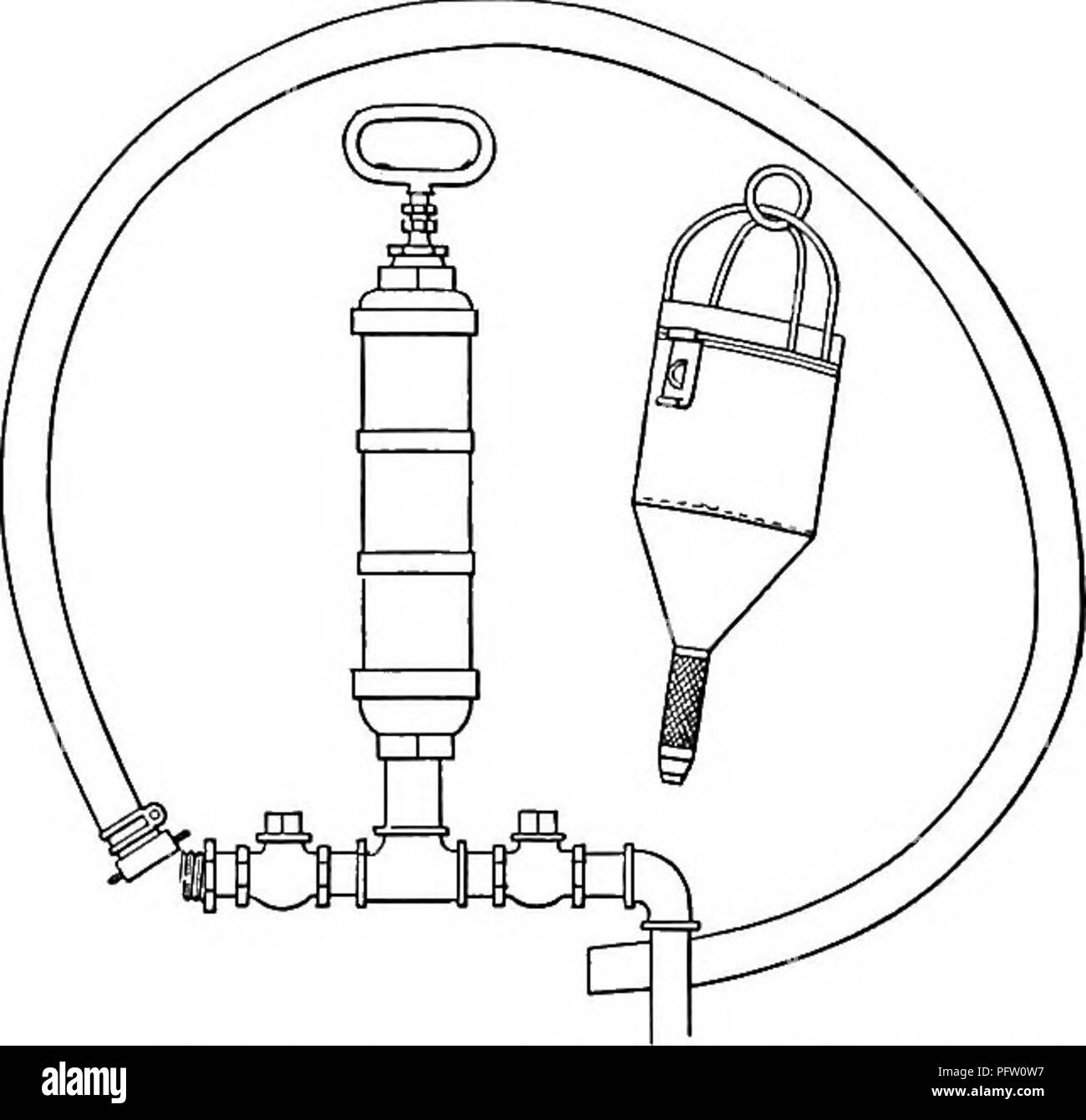 Pump the must from the bottom to the surface Black and White Stock ...
