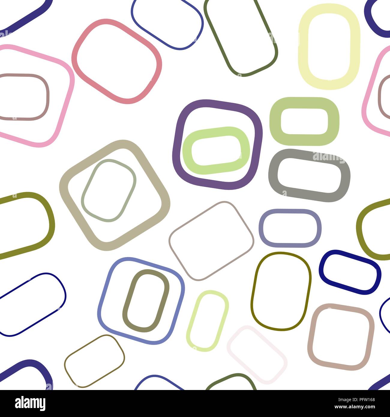 Seamless abstract rounded rectangle geometric pattern, colorful & artistic for graphic design ...