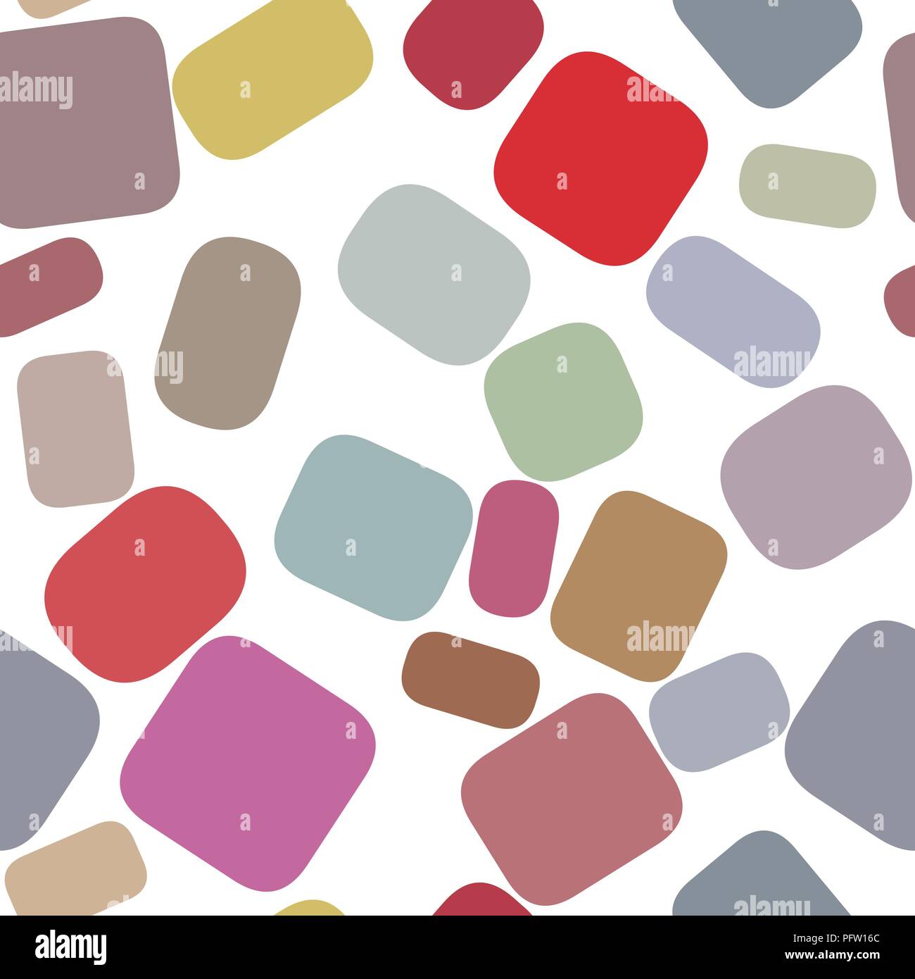 Seamless abstract geometric background with shape of rounded rectangle pattern. Vector ...