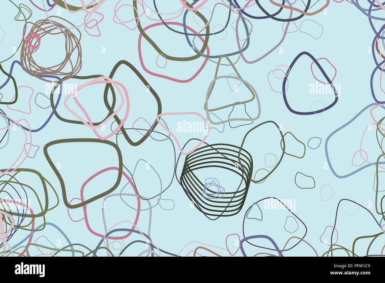 Abstract random rounded shapes geometric pattern, colorful & artistic ...