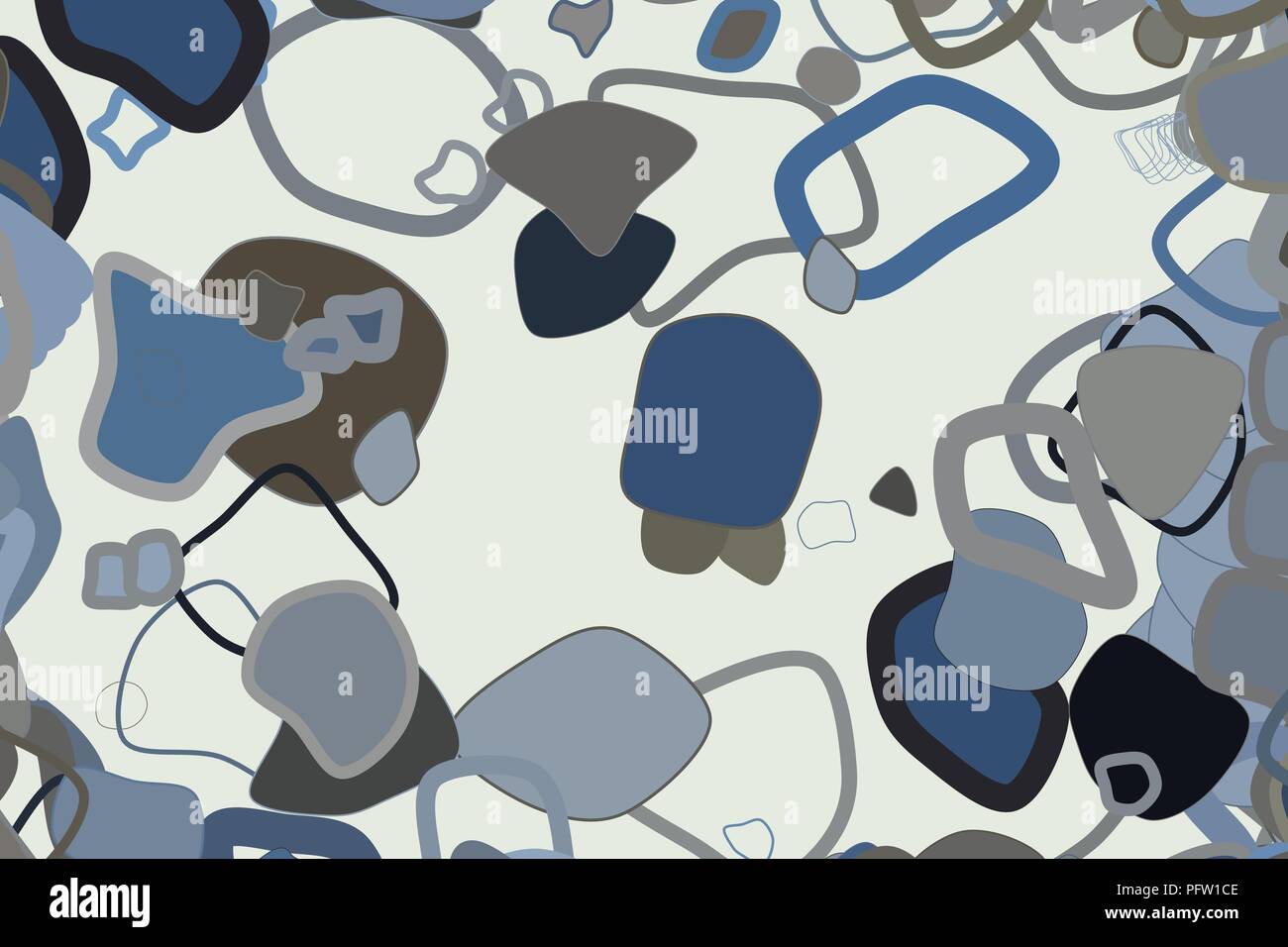 Abstract conceptual geometric random rounded shapes pattern. Good for ...