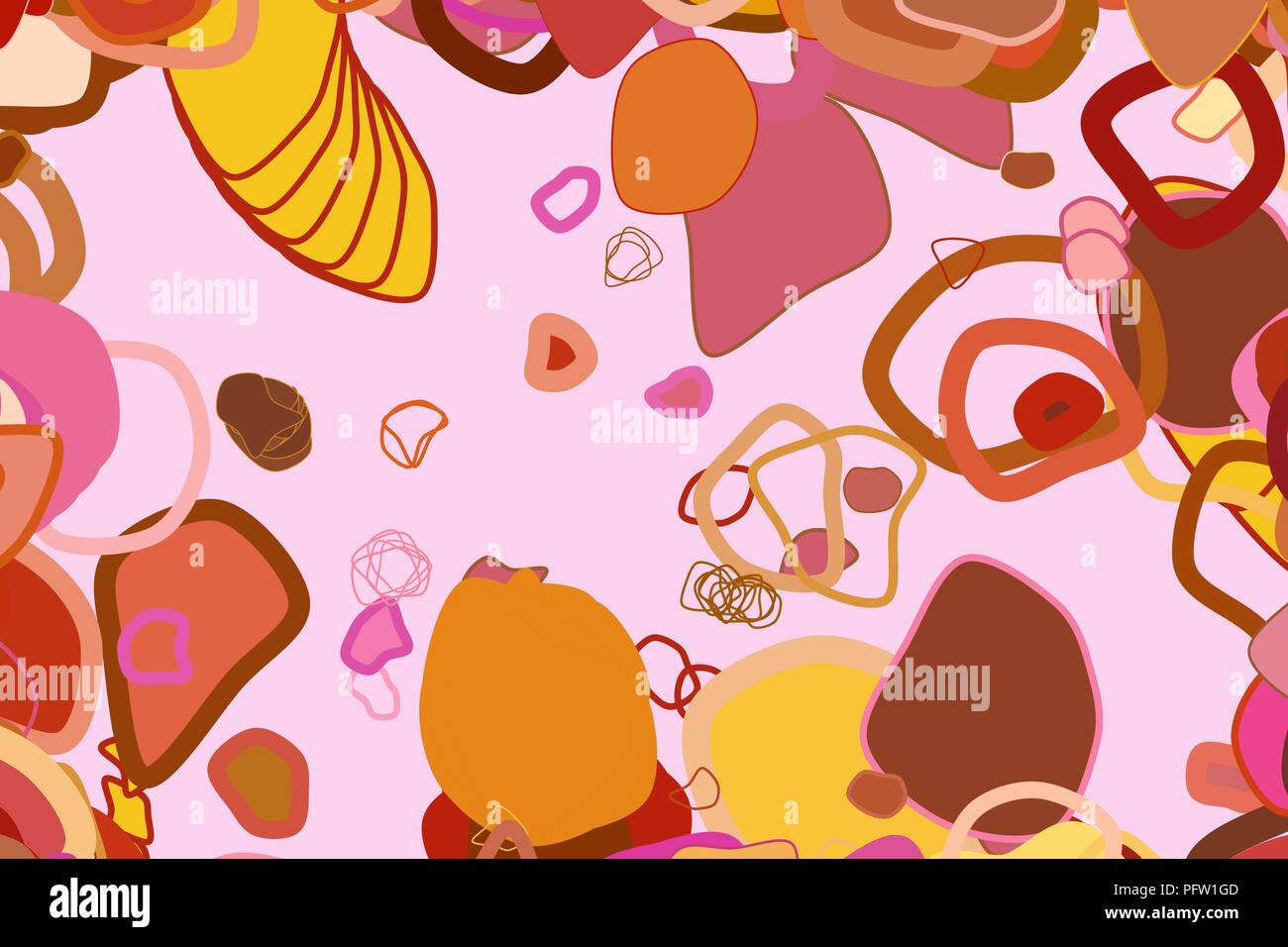 Abstract colored geometric random rounded shapes pattern. Good for web ...