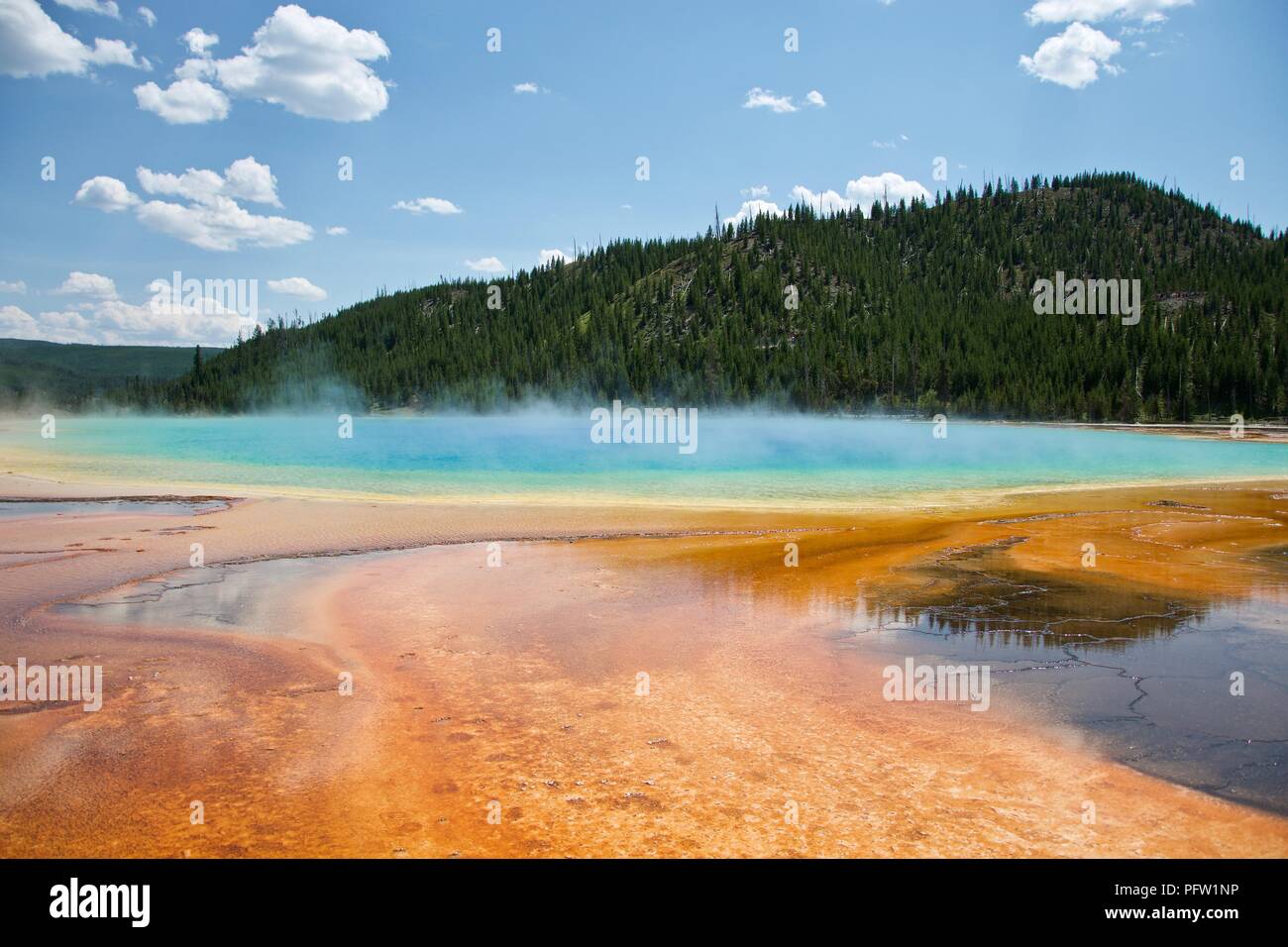 Grand Prismatic Hot Spring at Yellowstone National Park Stock Photo - Alamy