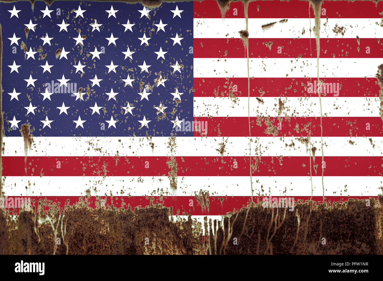 National flag of USA on rusty metal texture Stock Photo - Alamy