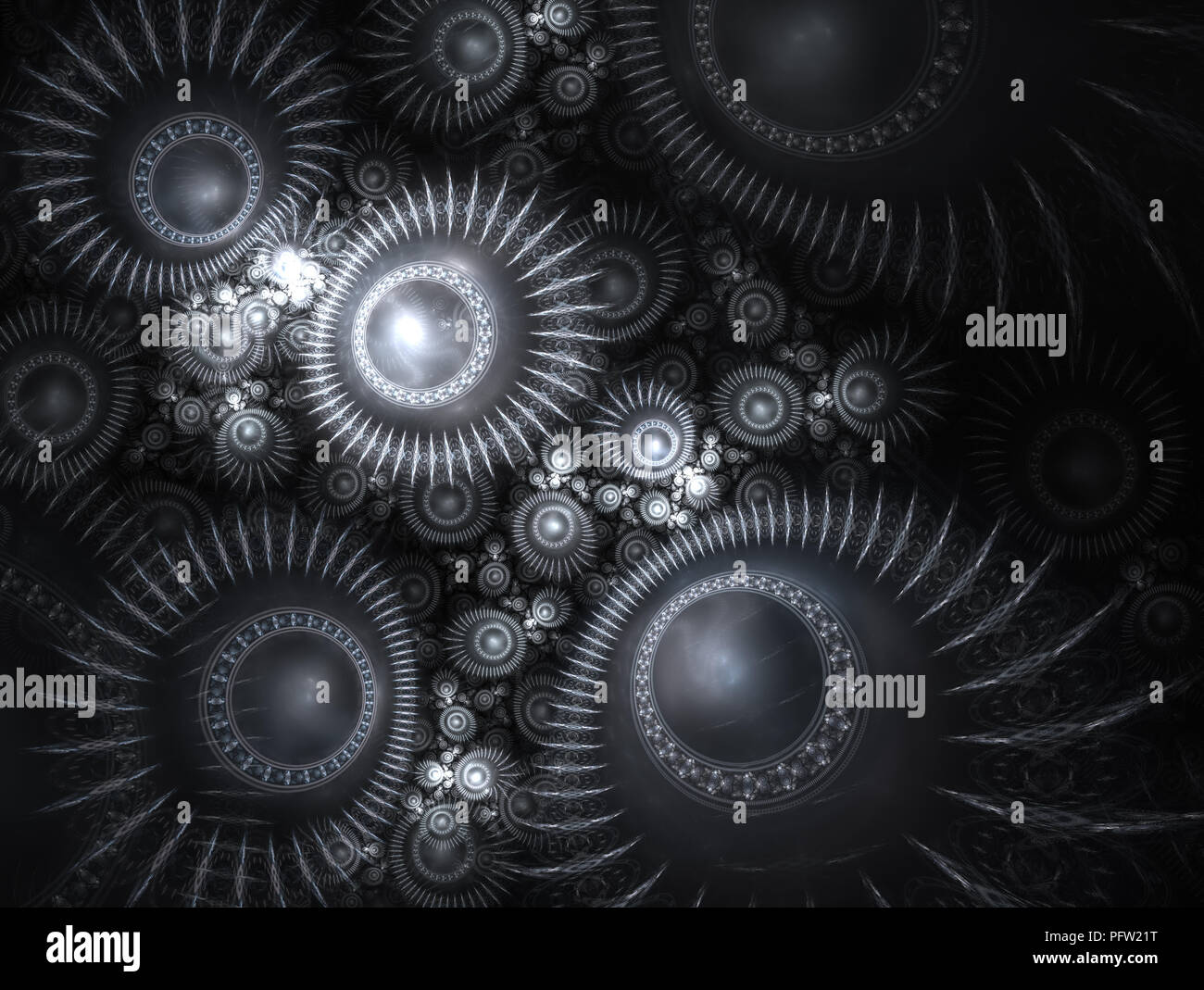 Modern fractal mechanical background. Time machine, digital artwork for ...