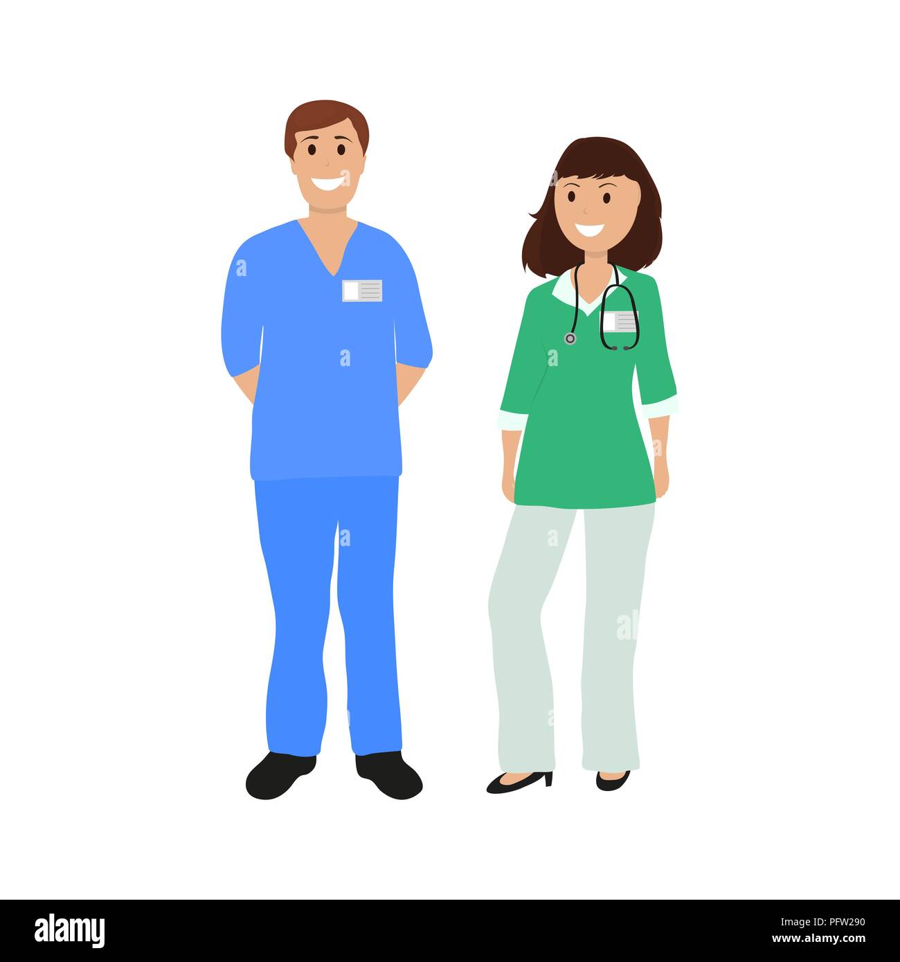 Doctor in hospital portrait Stock Vector Images - Alamy