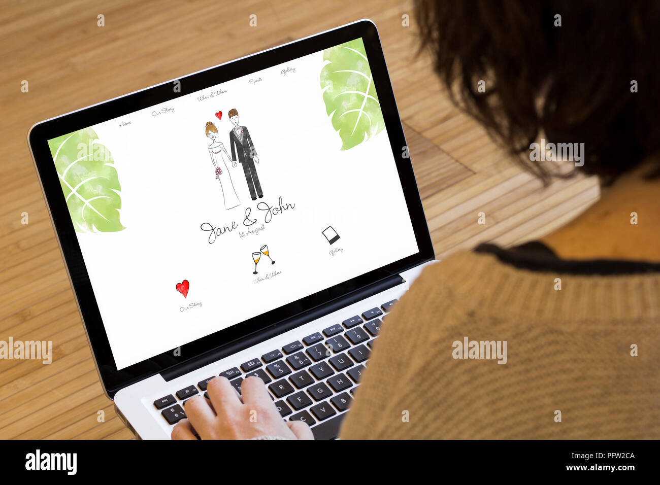 wedding invitation concept. Screen graphics are made up Stock Photo - Alamy