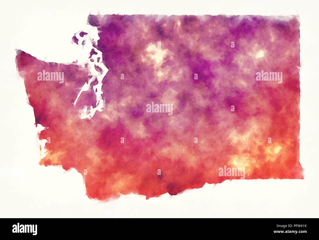 Washington state county map hi-res stock photography and images - Alamy