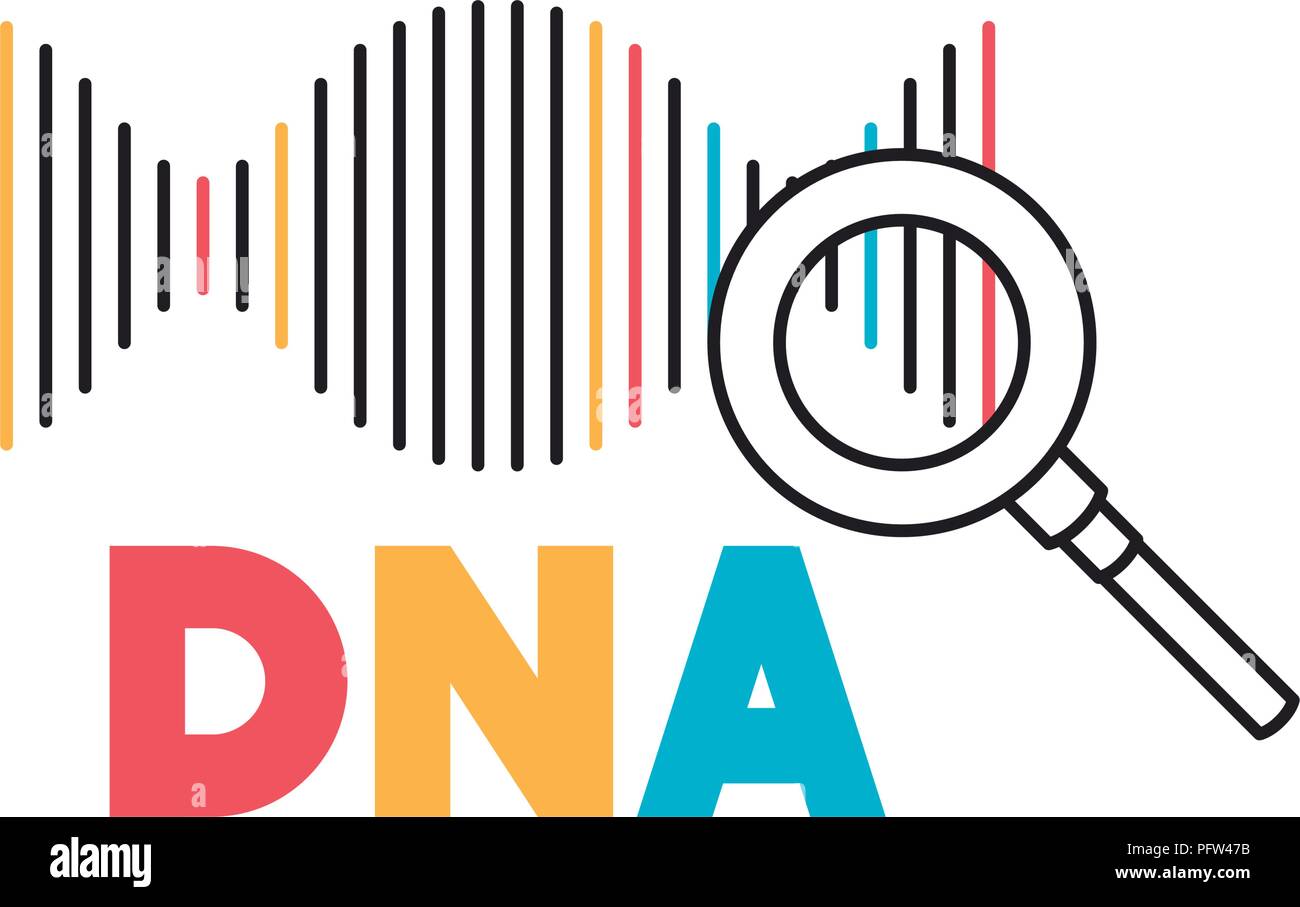 dna chain with magnifying glass Stock Vector Image & Art - Alamy