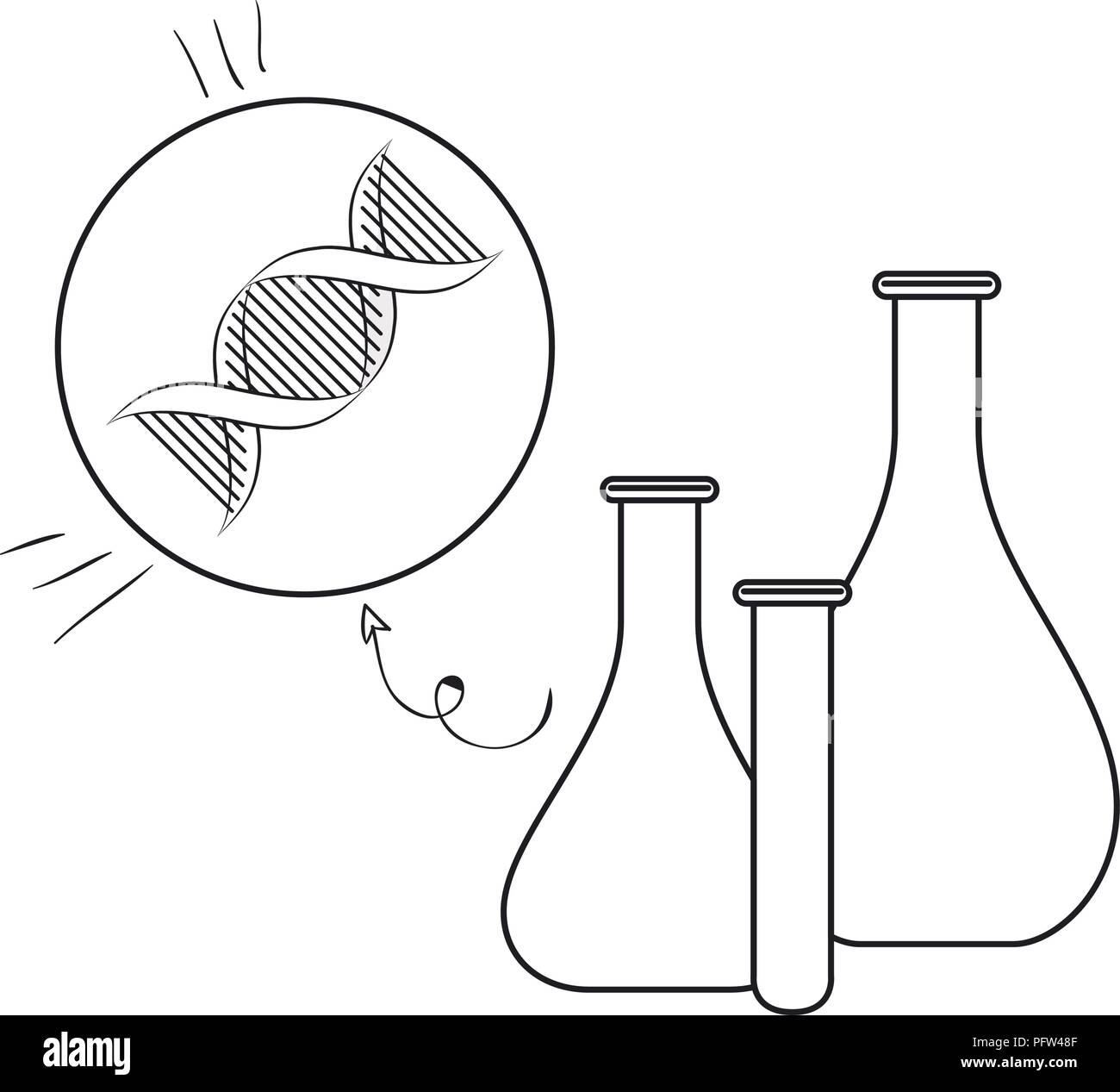 dna chain science with tube test Stock Vector Image & Art - Alamy