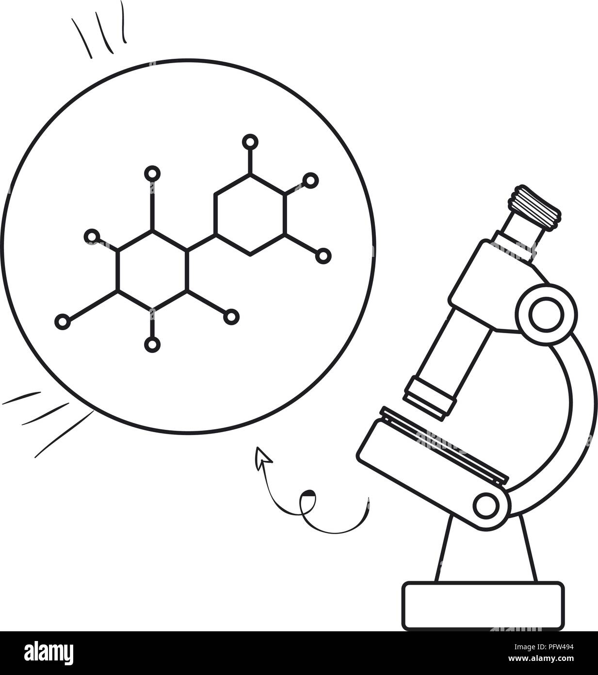 Structure Molecular With Microscope Stock Vector Image And Art Alamy