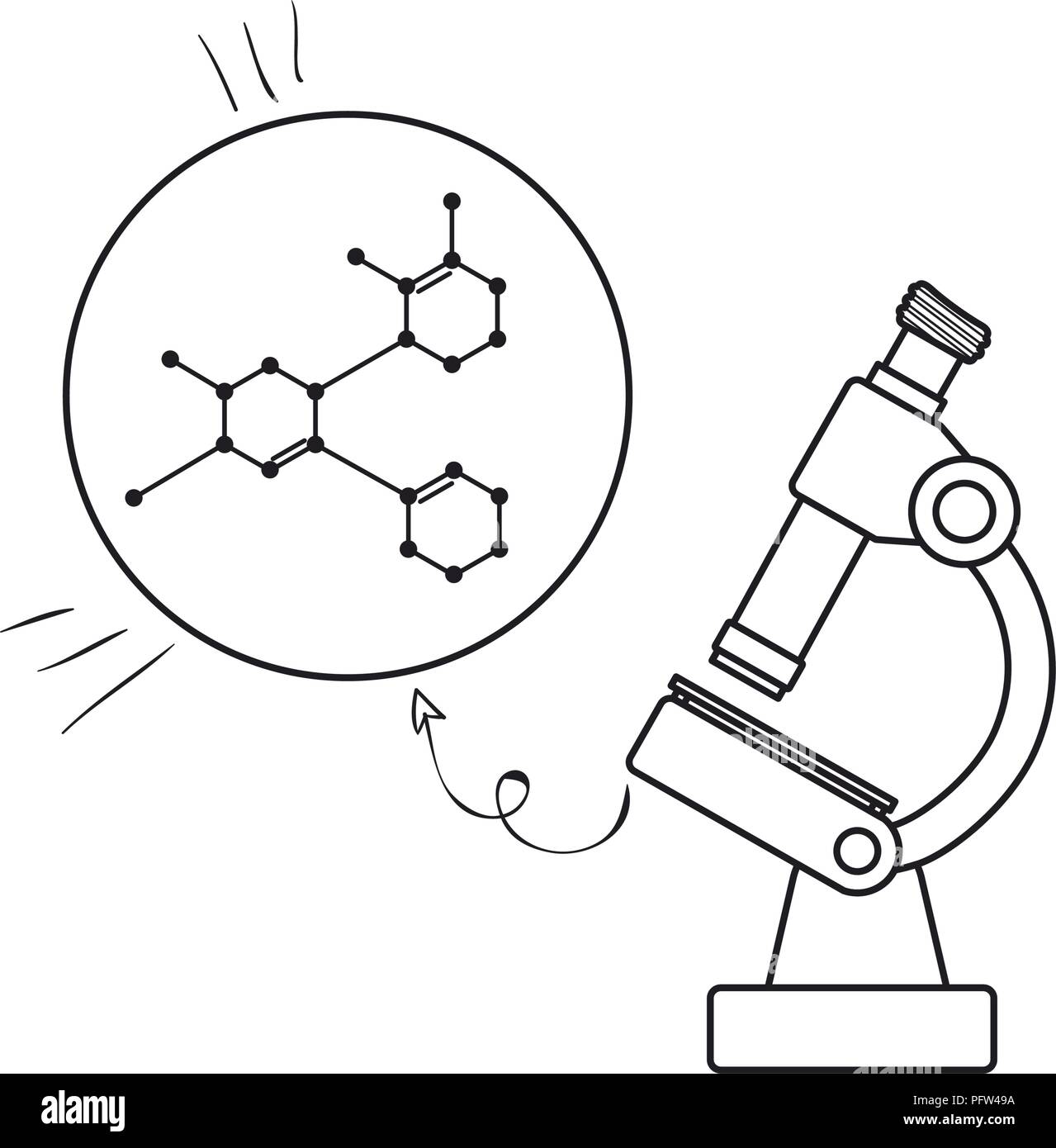 structure molecular with microscope Stock Vector Image & Art - Alamy