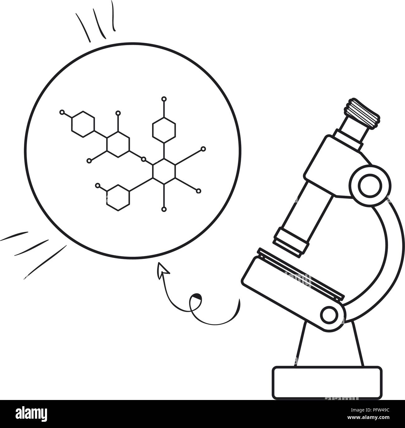 Structure Molecular With Microscope Stock Vector Image And Art Alamy