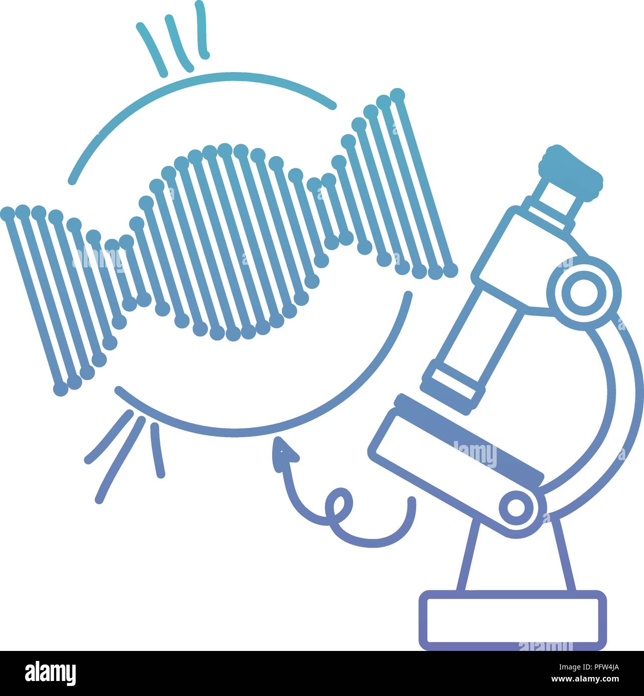 dna chain with microscope Stock Vector Image & Art - Alamy
