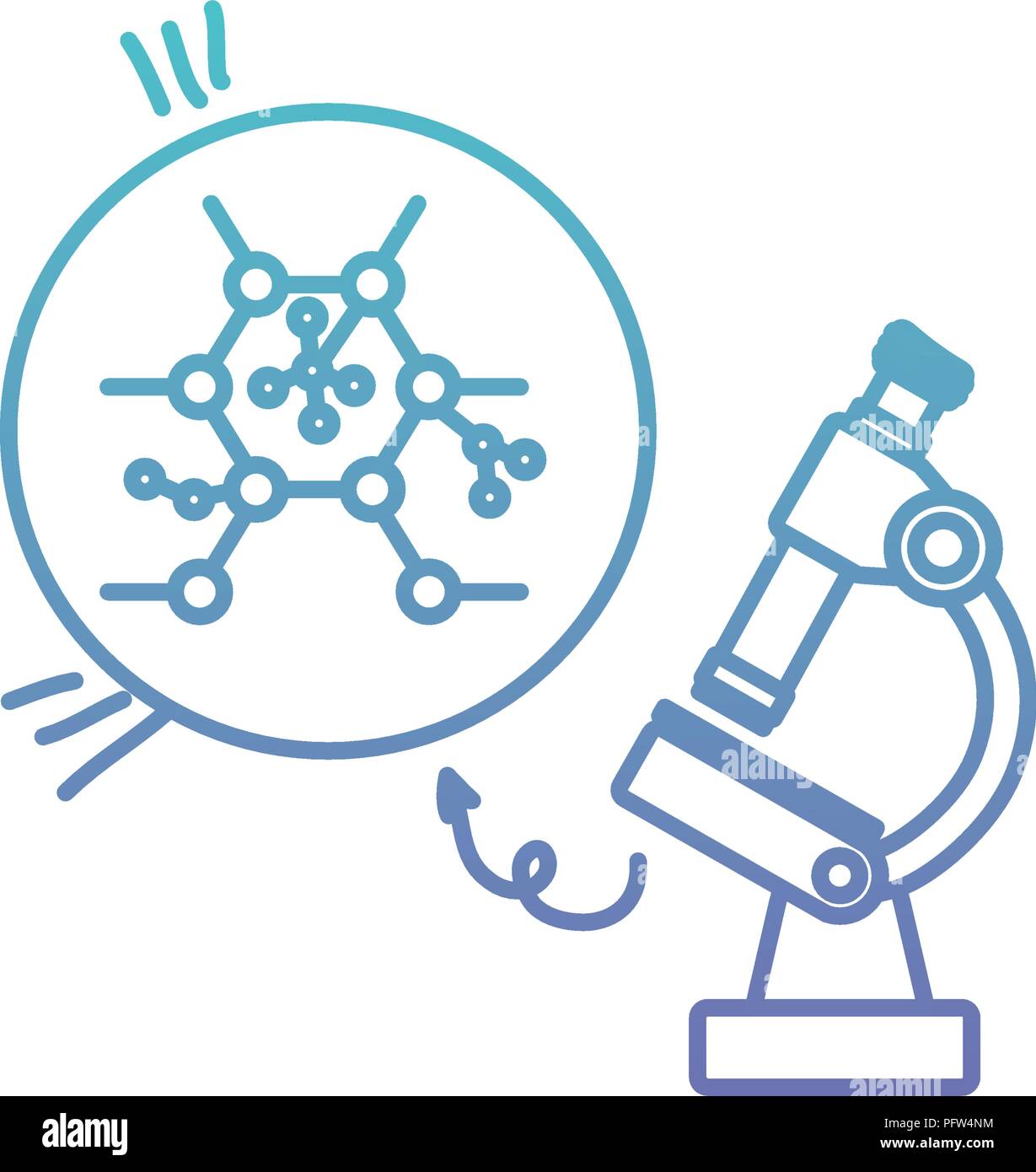 Structure Molecular With Microscope Stock Vector Image And Art Alamy