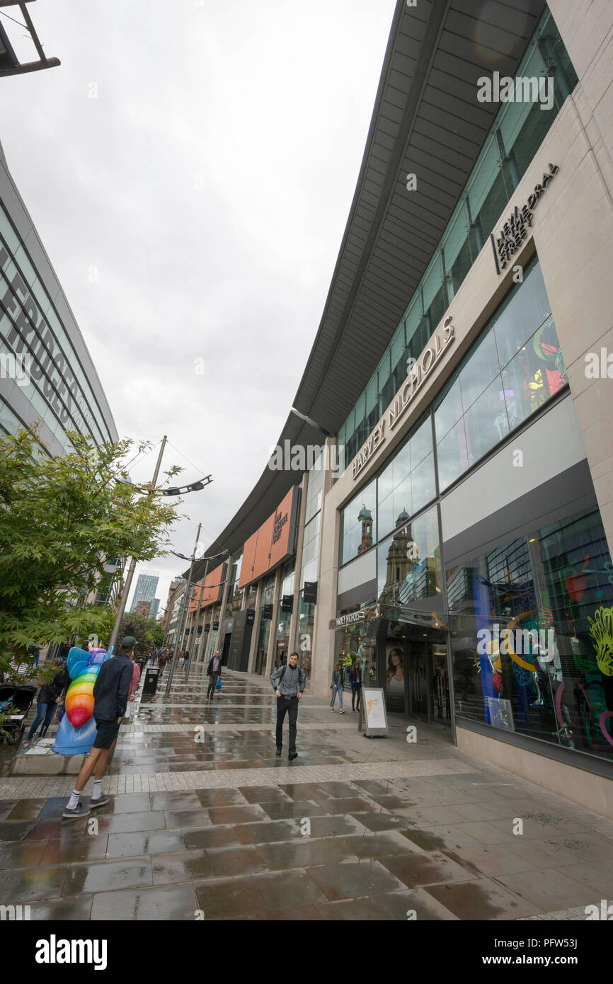 General view of New Cathedral Street in Manchester city centre ...