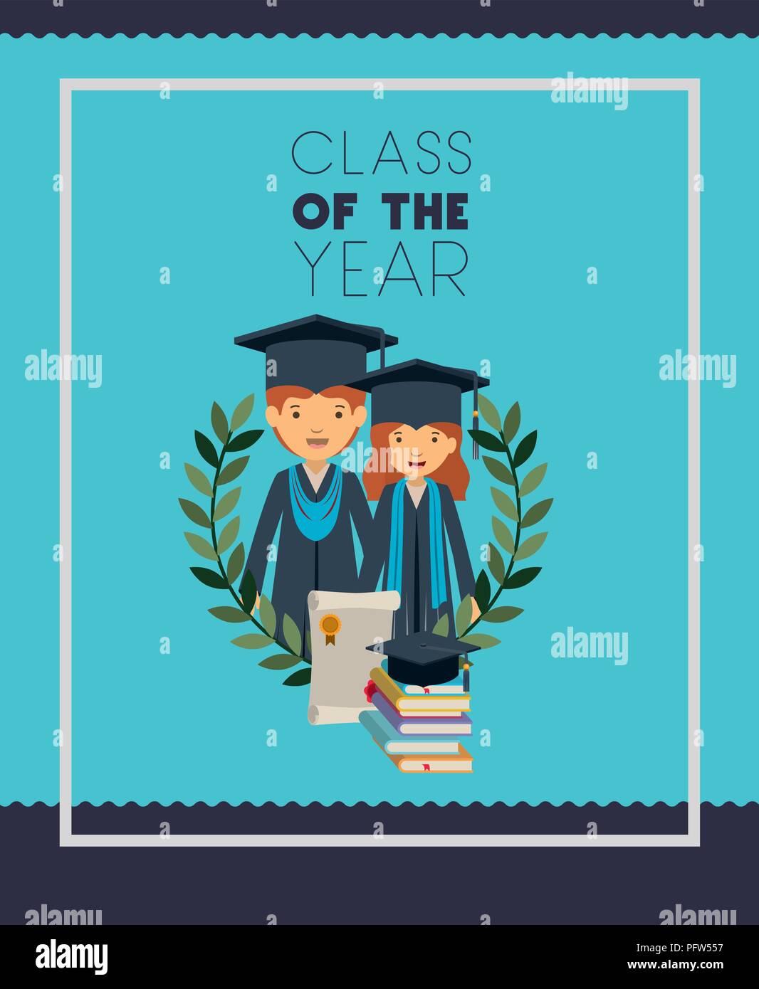 graduation card with couple graduates Stock Vector Image & Art - Alamy