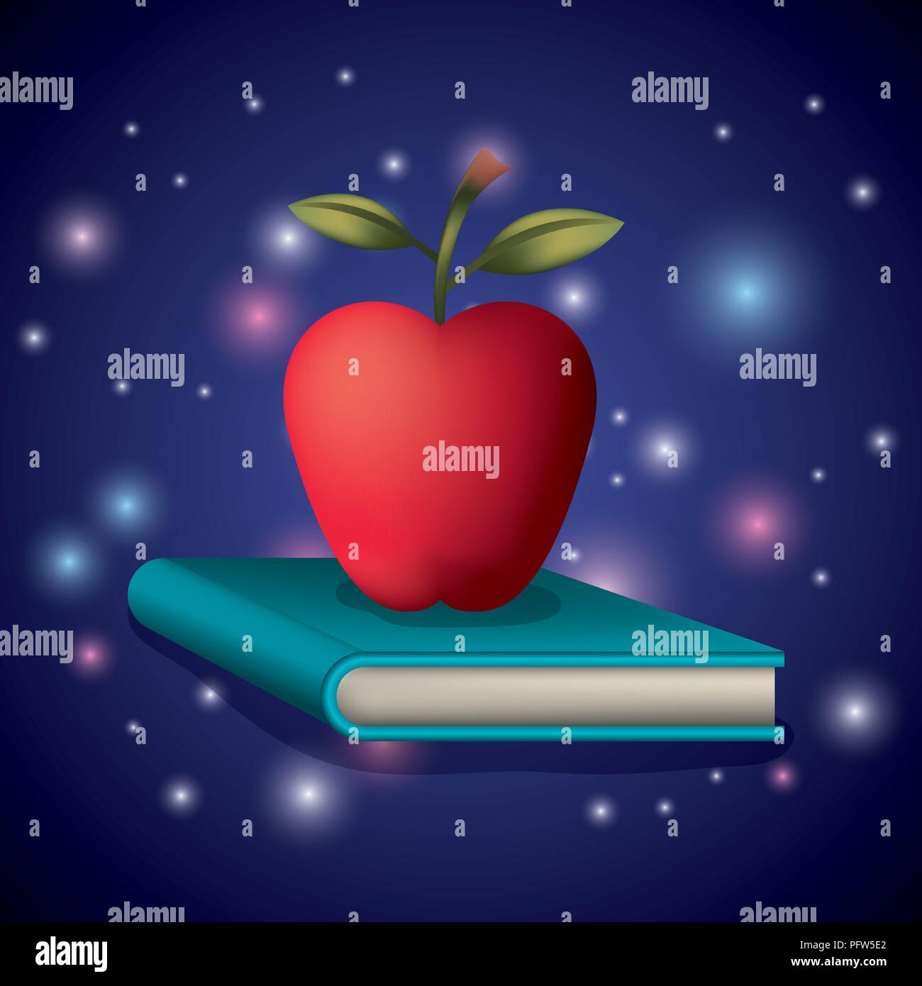 graduation card with book and apple Stock Vector Image & Art - Alamy