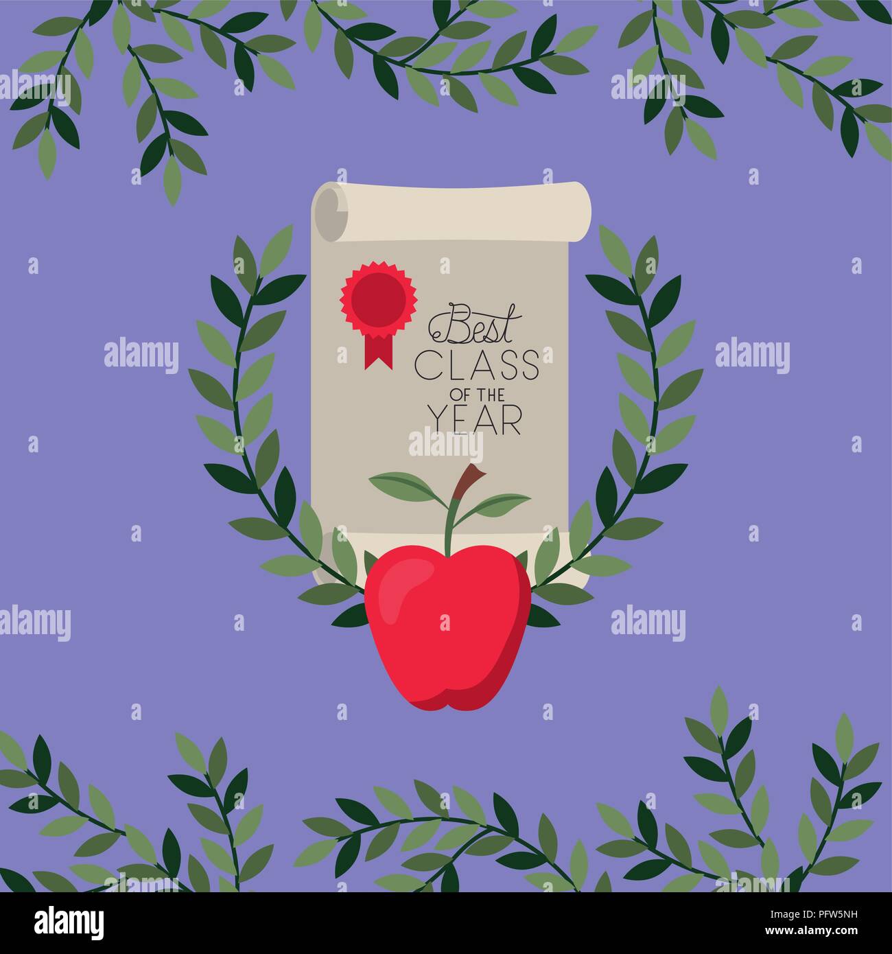 graduation card with diploma and apple Stock Vector Image & Art - Alamy