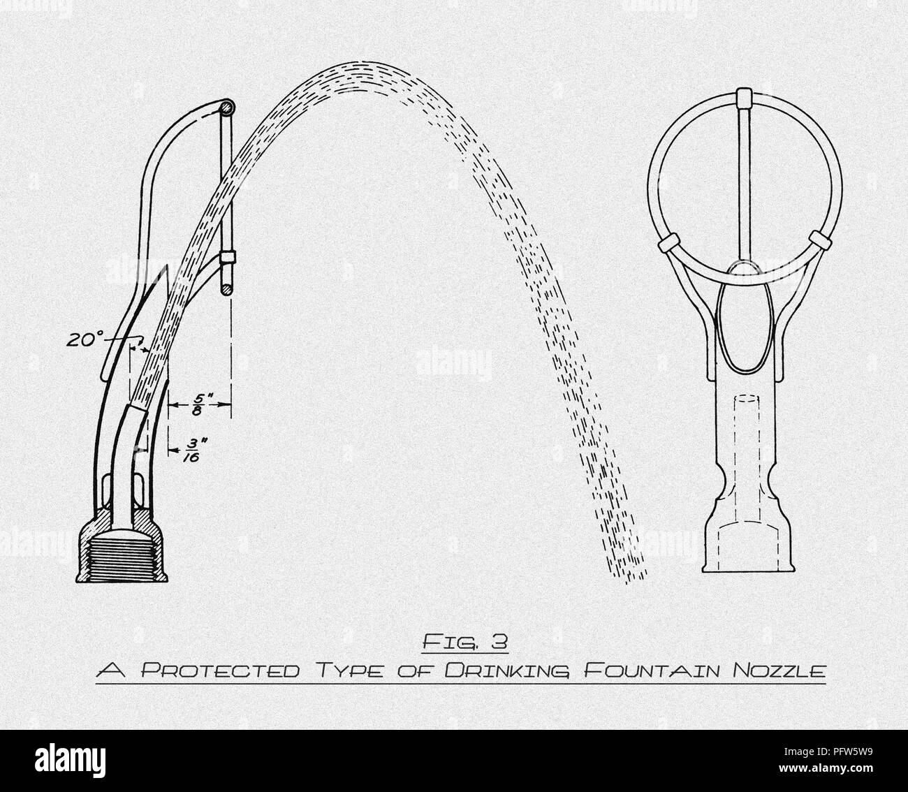 Improved design for a protected type of drinking fountain nozzle ...