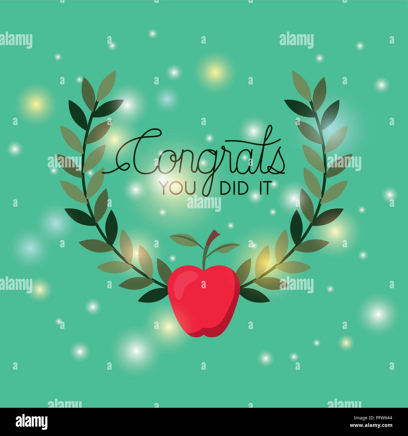 graduation card with apple Stock Vector Image & Art - Alamy