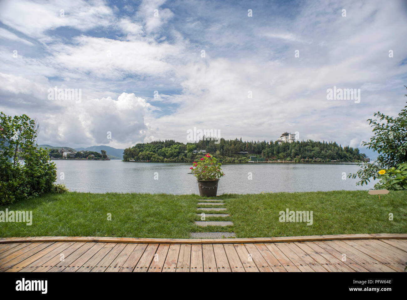yard waterside at Erhai lake, Yunnan, China Stock Photo - Alamy