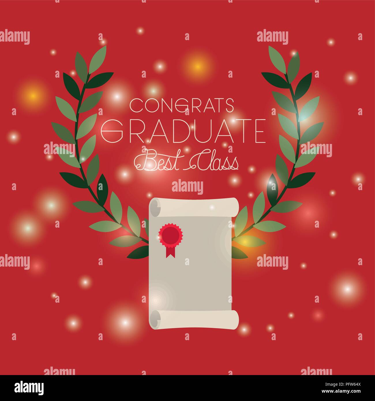 graduation card with diploma Stock Vector Image & Art - Alamy