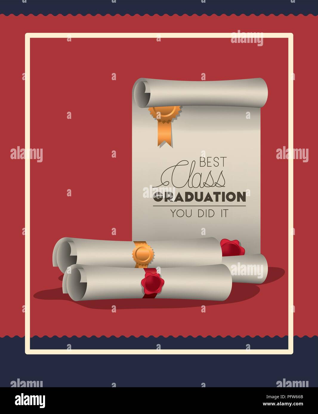 graduation card with diploma Stock Vector Image & Art - Alamy