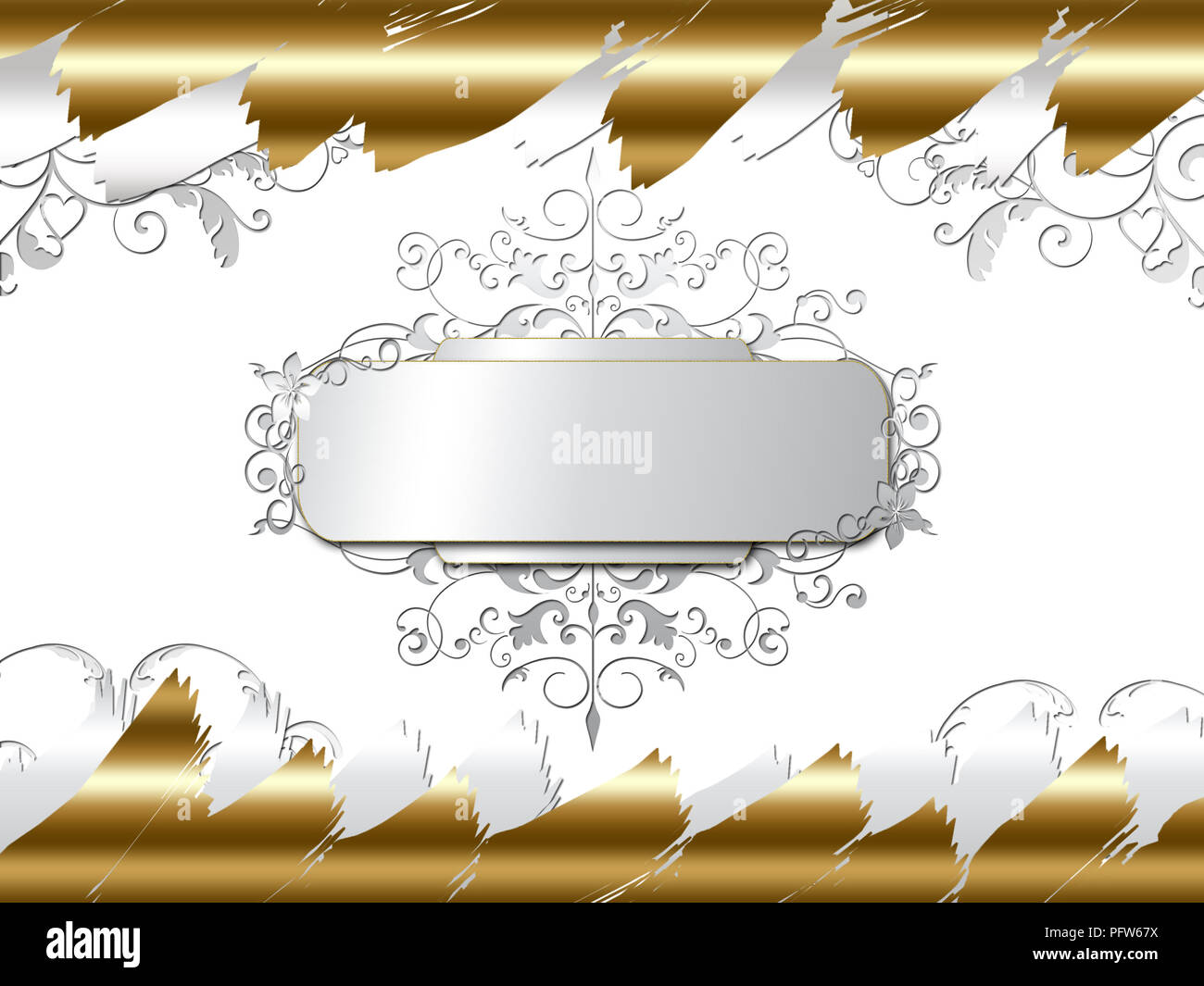 elegant luxury invitation card with golden and silver background Stock ...