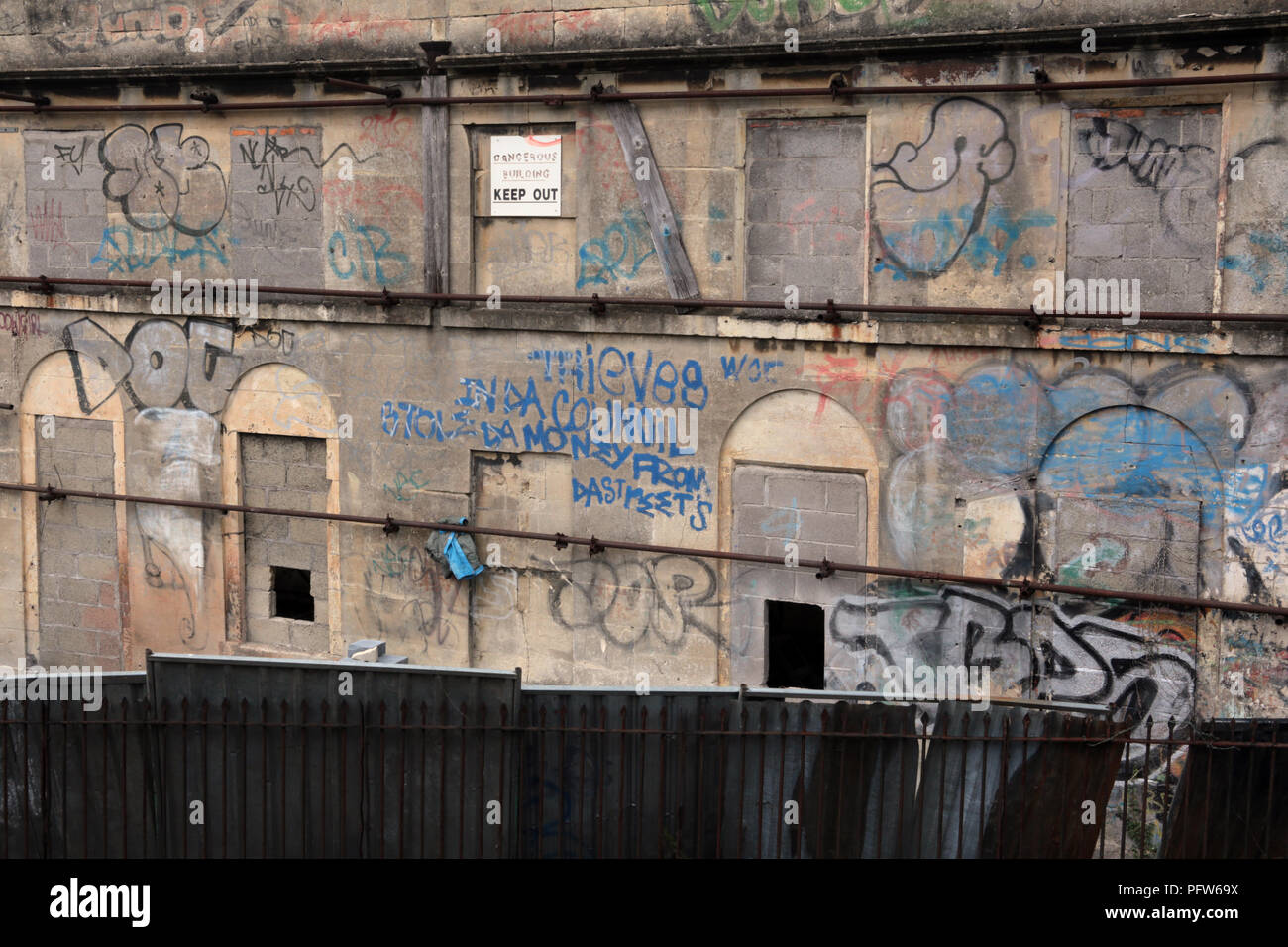 Derelict houses on Hampton Row Halt, Bath Spa, Somerset England UK ...