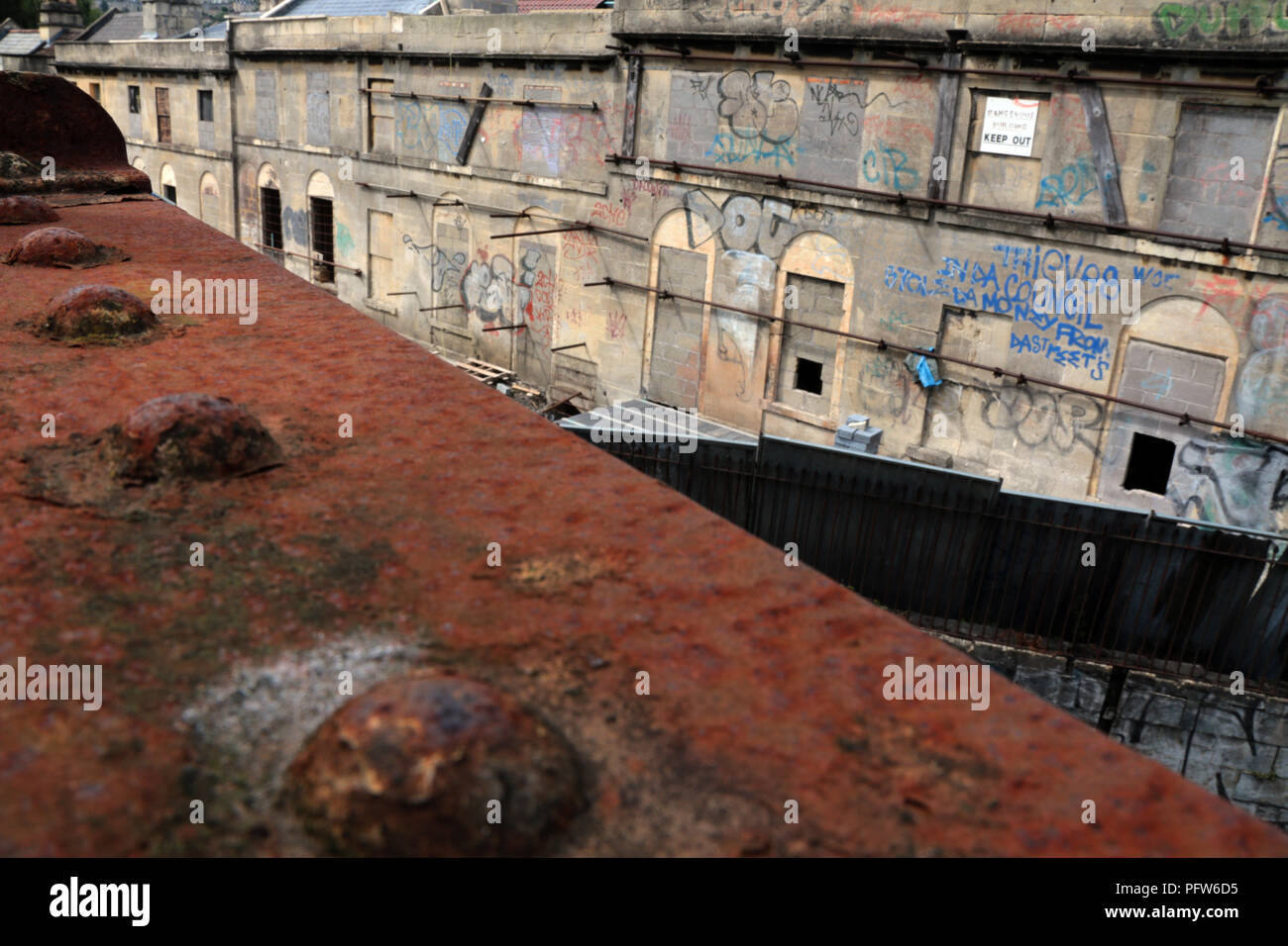 Derelict houses on Hampton Row Halt, Bath Spa, Somerset England UK ...