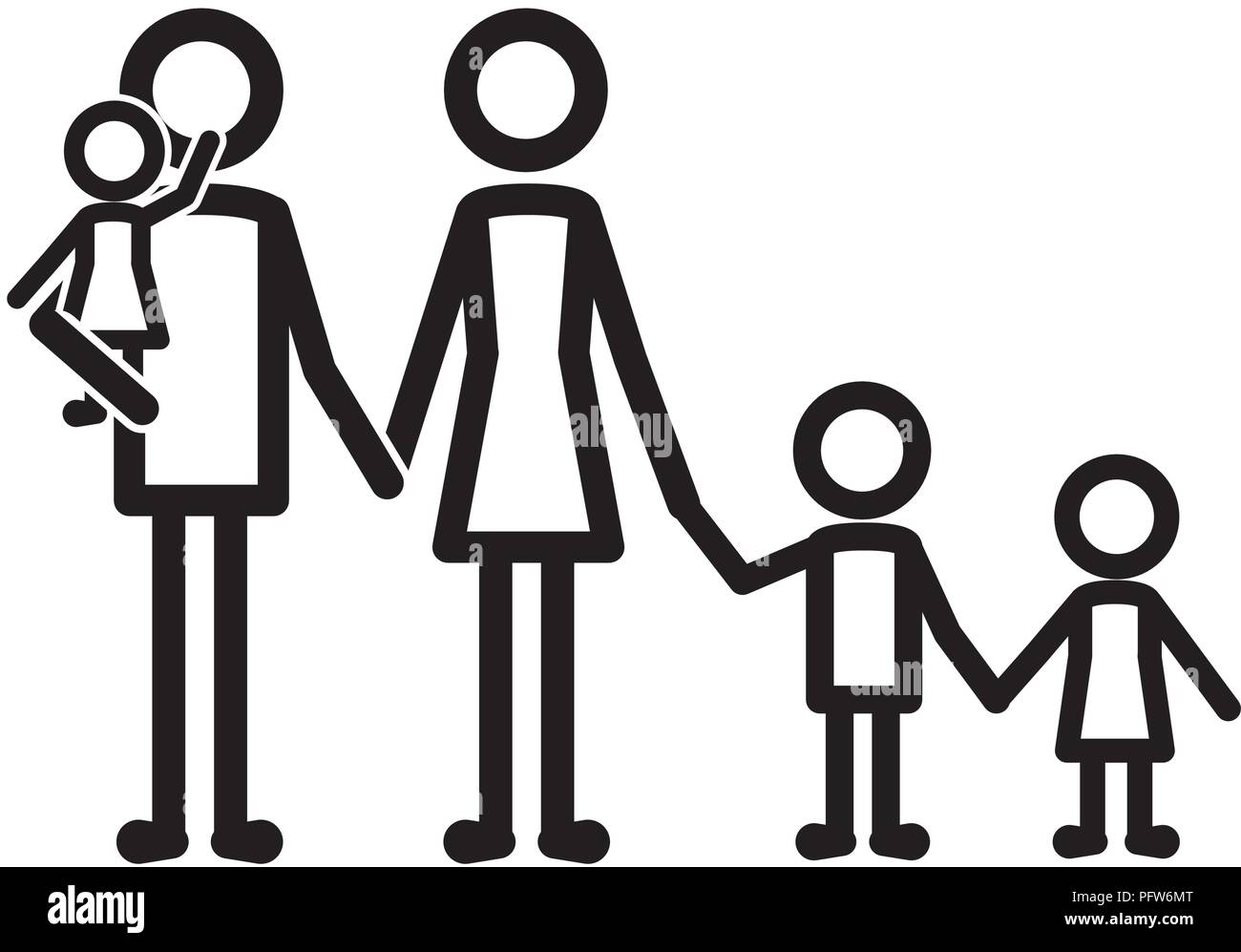 Family Of Four Stick Figure