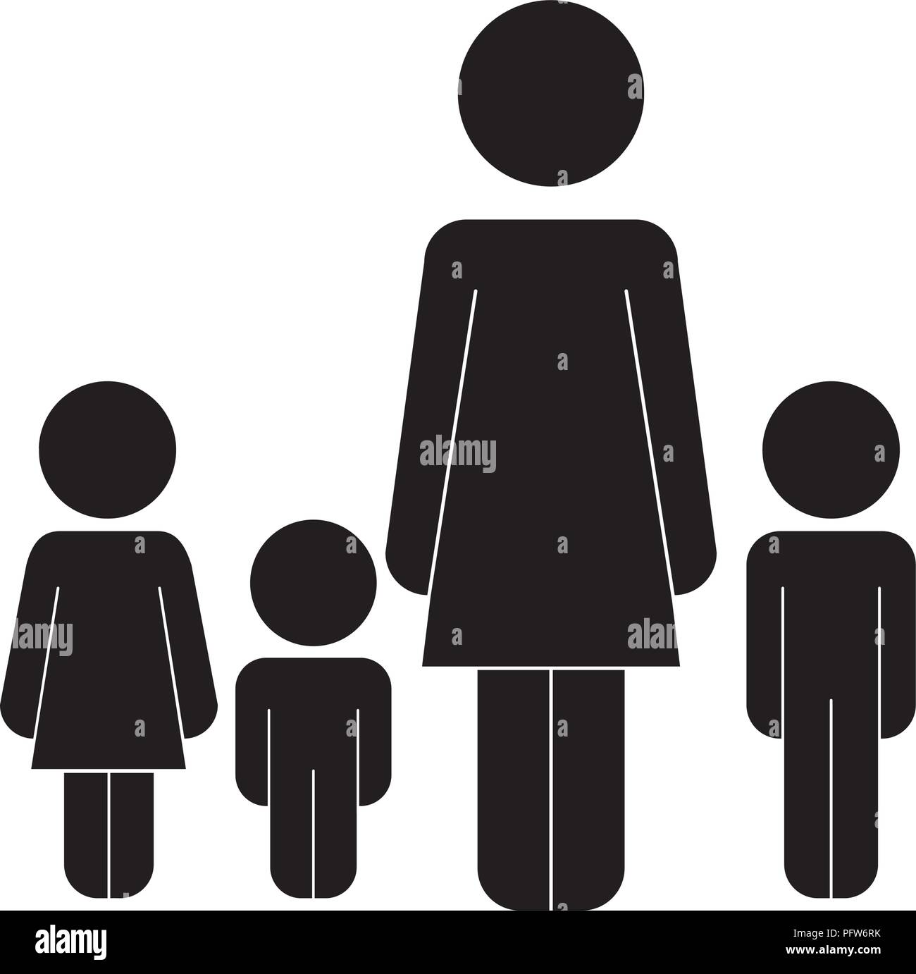 Stick figure black parents Stock Vector Images - Alamy