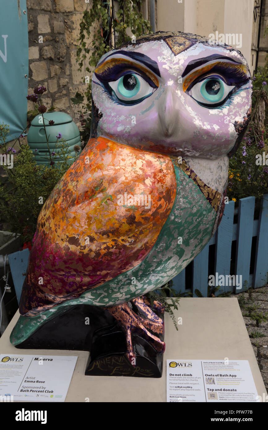 Minerva owl statue in Bath Quays, Bath Spa Somerset England UK Stock ...